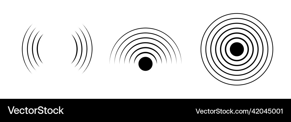 Signal sound wave icon circle pulse sonic Vector Image