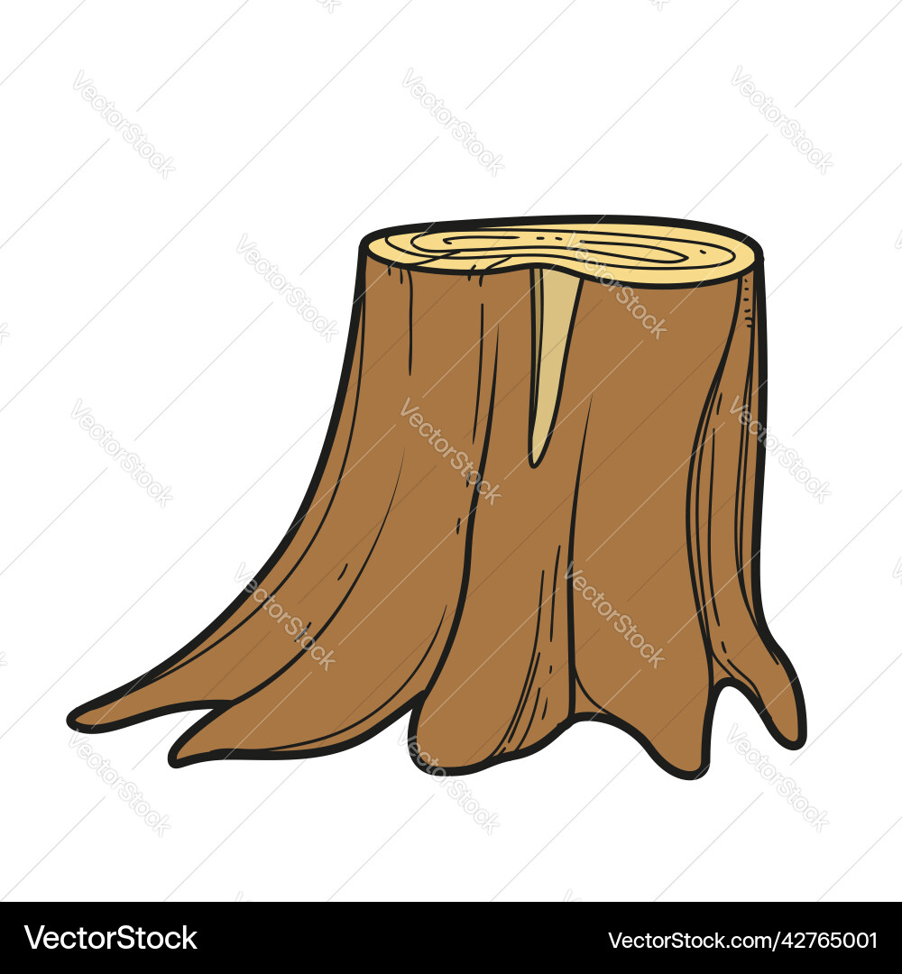 Simple stump color variation for coloring page Vector Image