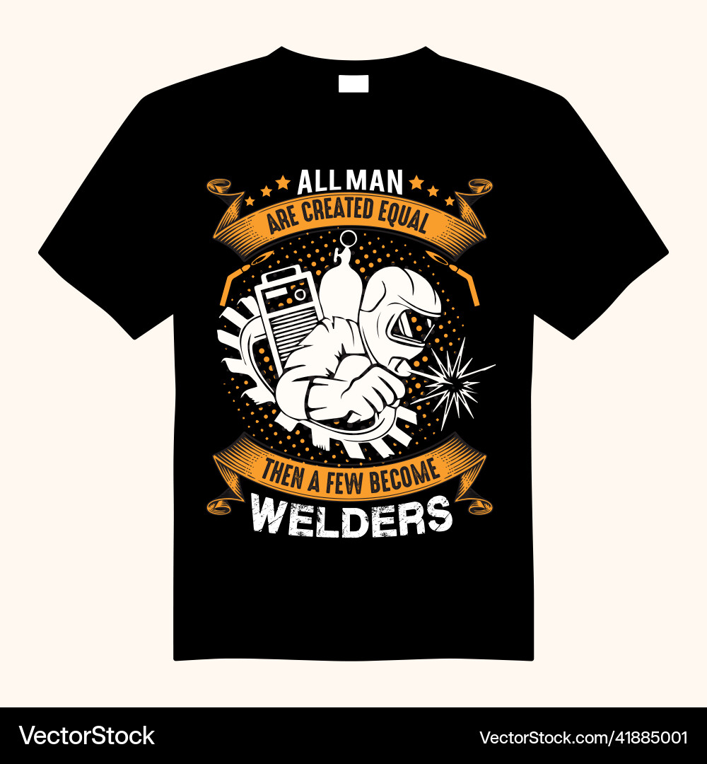 Welder t-shirt design Royalty Free Vector Image