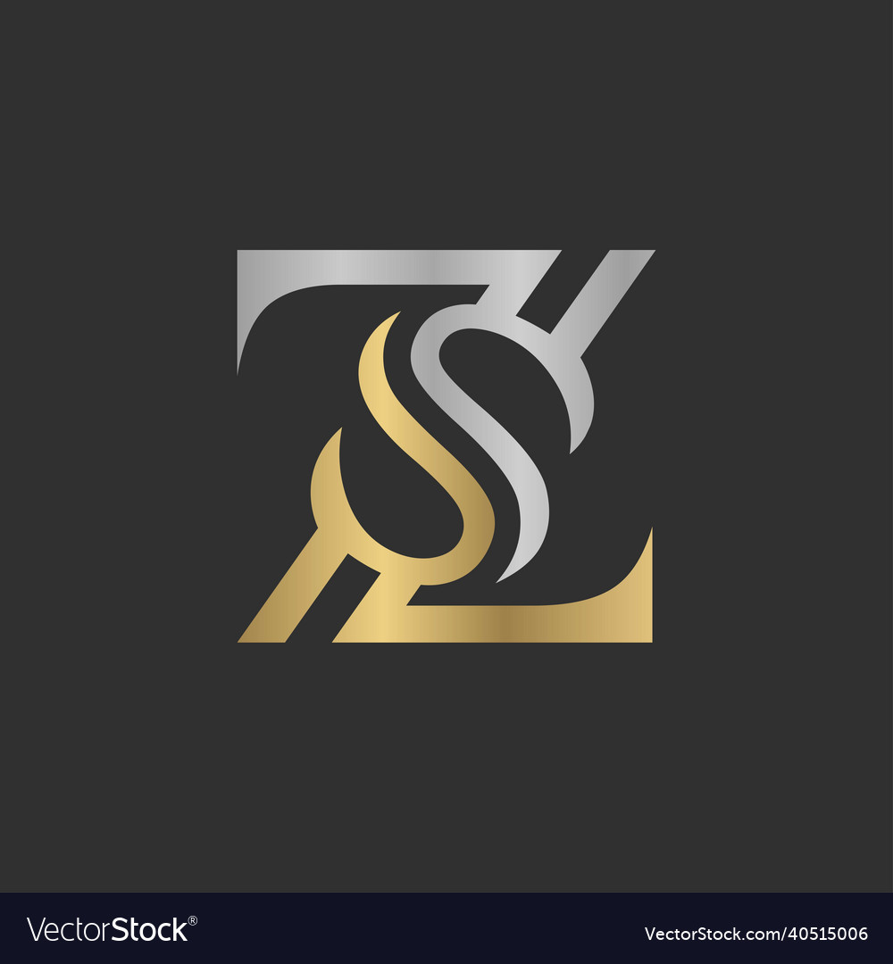Alphabet initials logo sz zs z and s Royalty Free Vector
