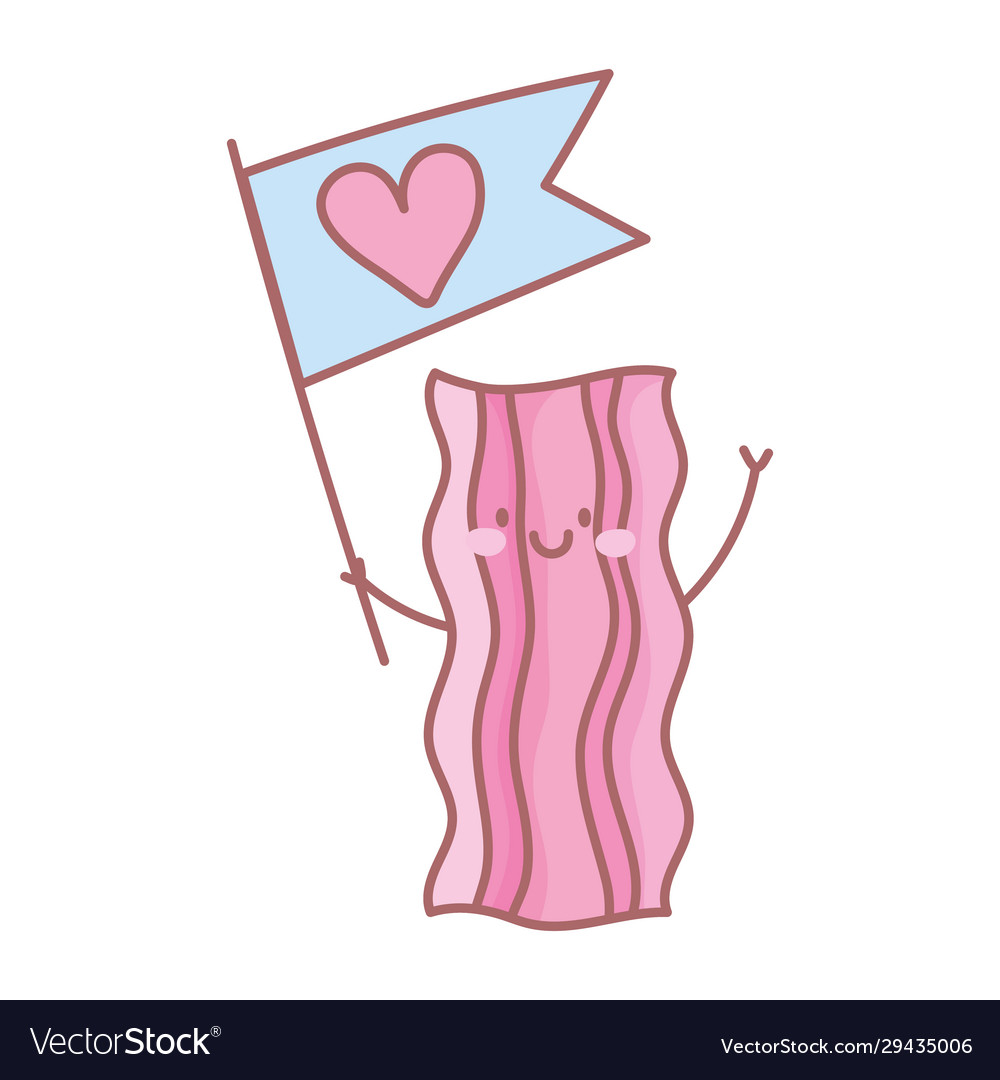 Bacon with love menu restaurant food cute Vector Image