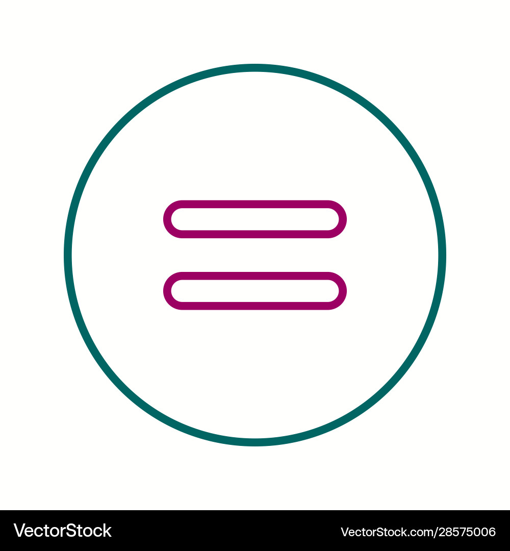 Beautiful equal to symbol line icon Royalty Free Vector