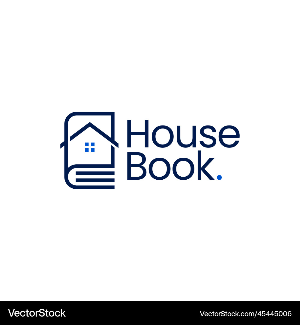 Book house home library logo icon Royalty Free Vector Image
