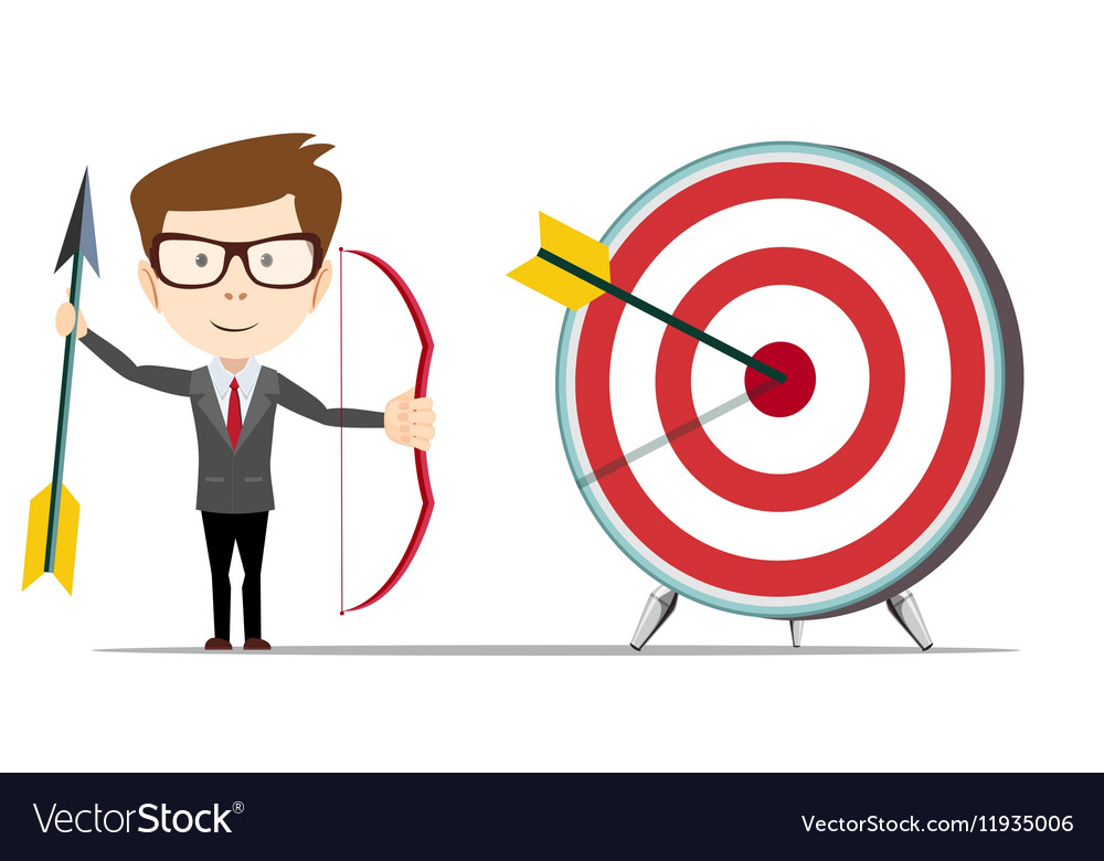 Businessman hit the target Royalty Free Vector Image Businessman hit the target Royalty Free Vector Image