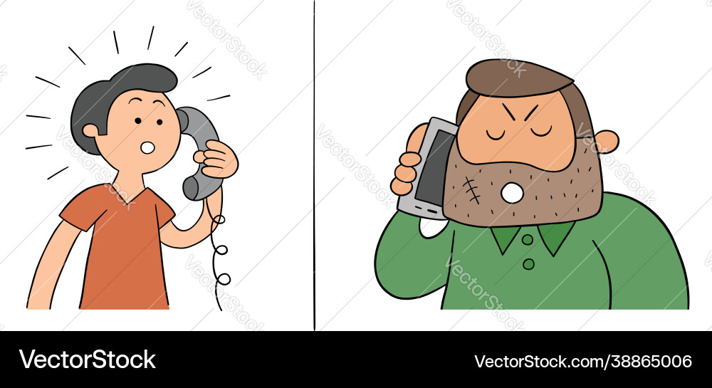 Cartoon guilty man is threatening other man Vector Image