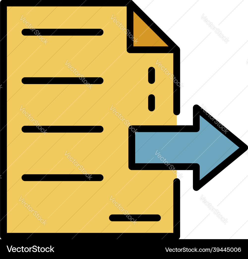 Consignment note on goods icon color outline Vector Image
