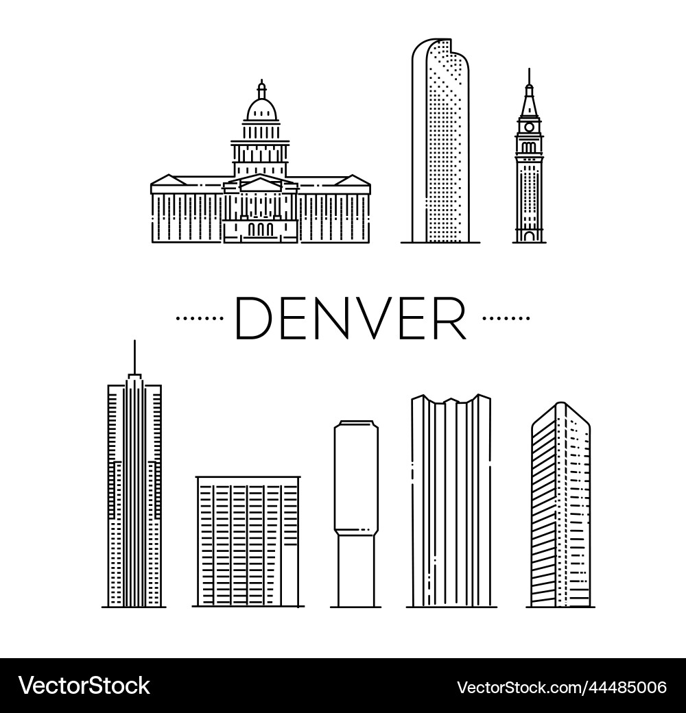 Denver travel landmark Royalty Free Vector Image
