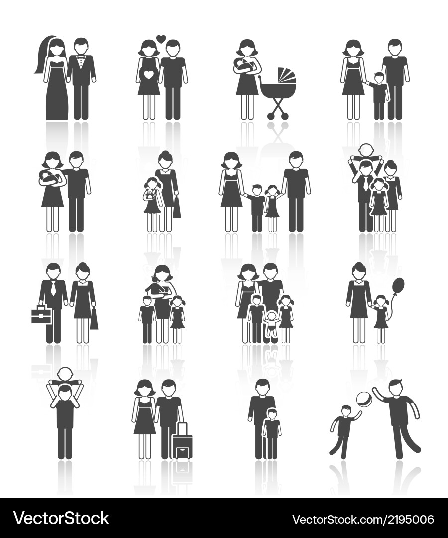 Family icons set Royalty Free Vector Image - VectorStock