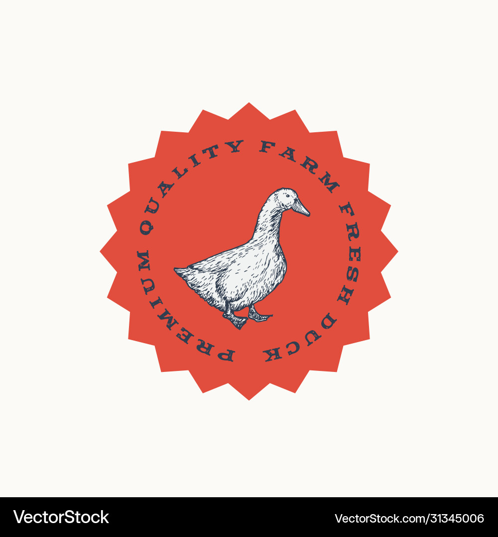 Farm fresh poultry abstract sign sticker Vector Image