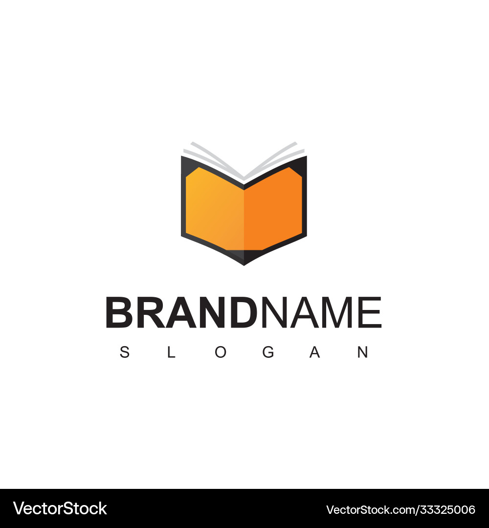 Fox logo education and book symbol Royalty Free Vector Image