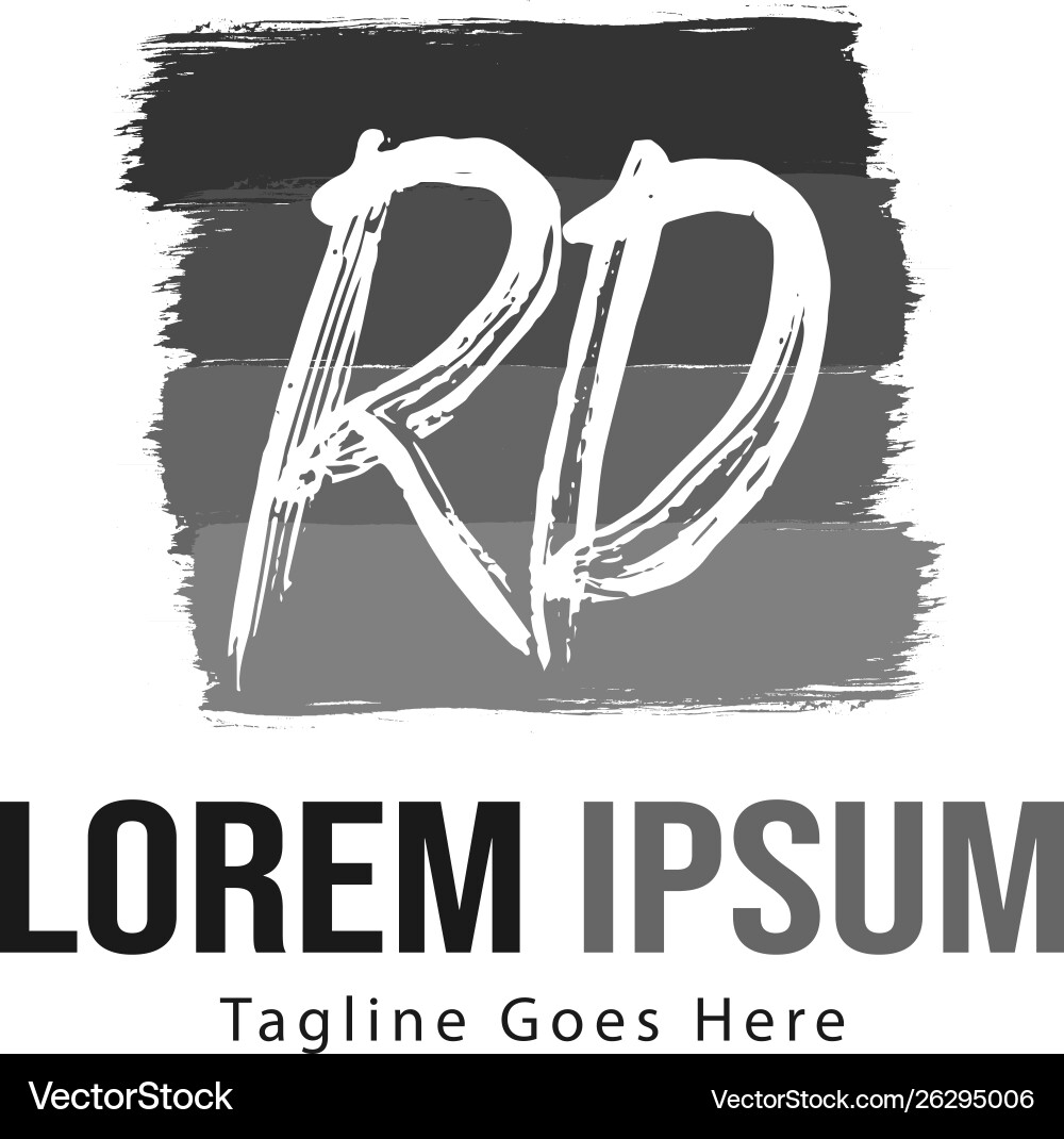 Initial rd logo template with modern frame Vector Image