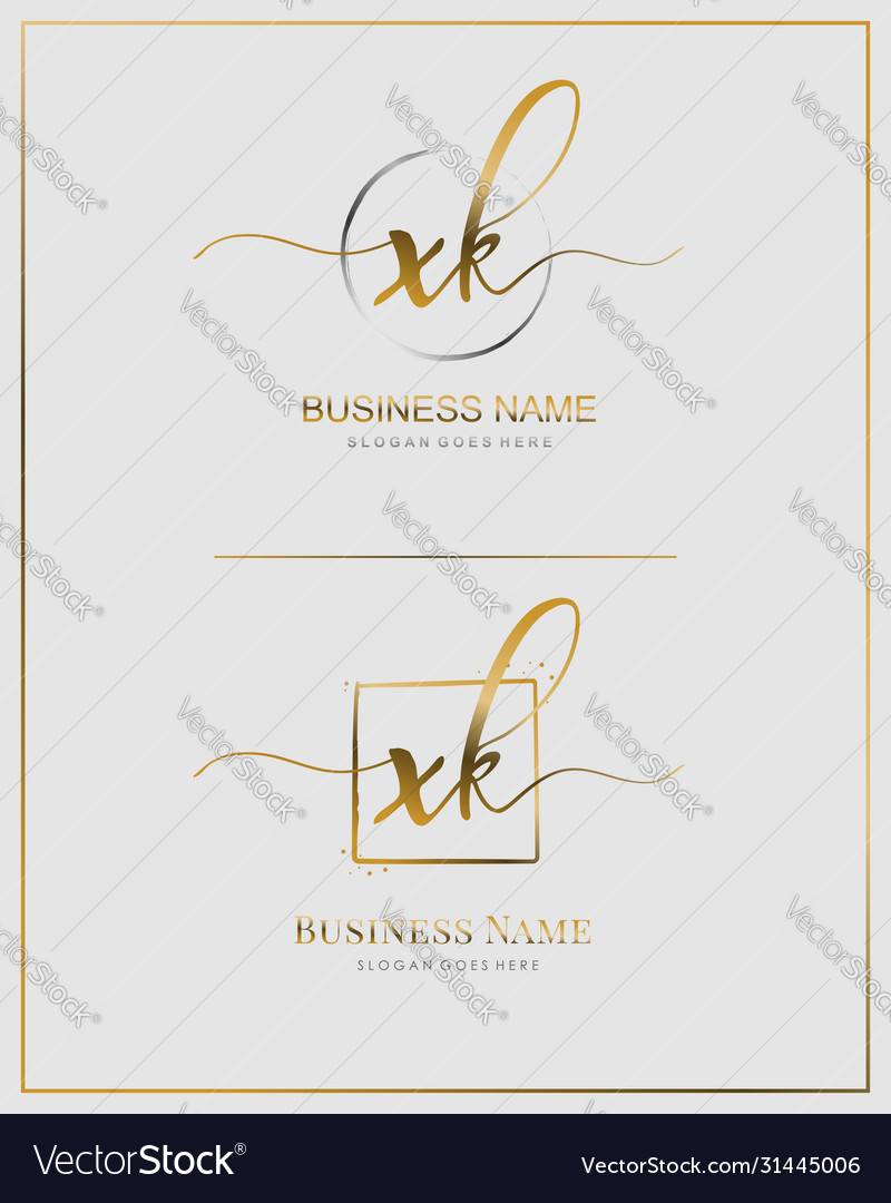 Initial X K Xk Handwriting Logo Letter Royalty Free Vector