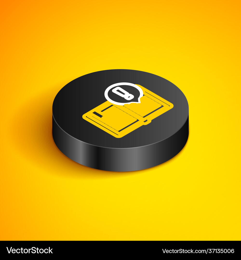 Isometric line interesting facts icon isolated Vector Image