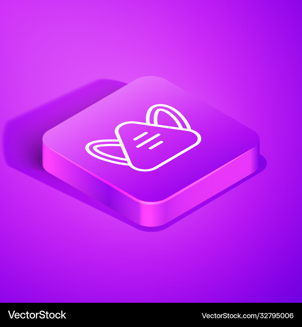 Isometric line medical protective mask icon Vector Image