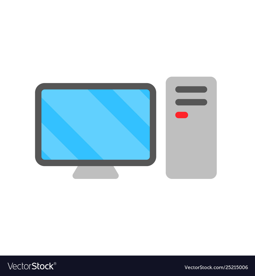 Personal computer electronic device flat style Vector Image