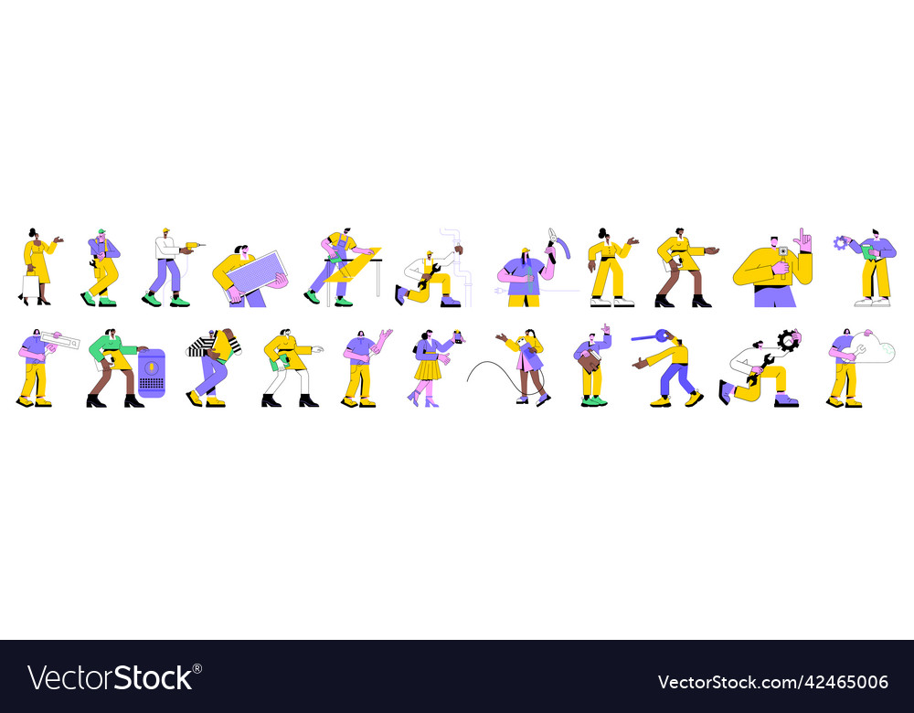 Professional workers set Royalty Free Vector Image