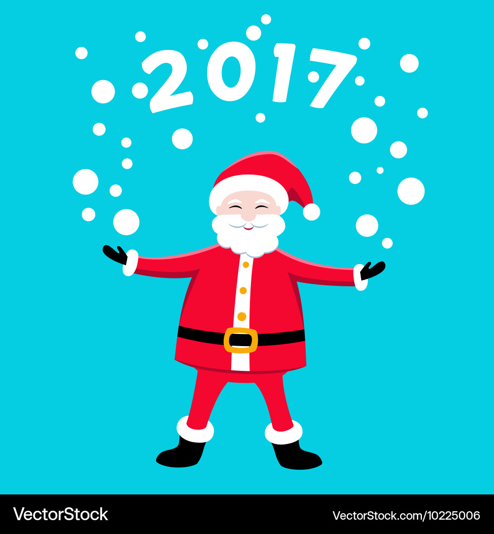 Santa claus on a blue background Royalty Free Vector Image