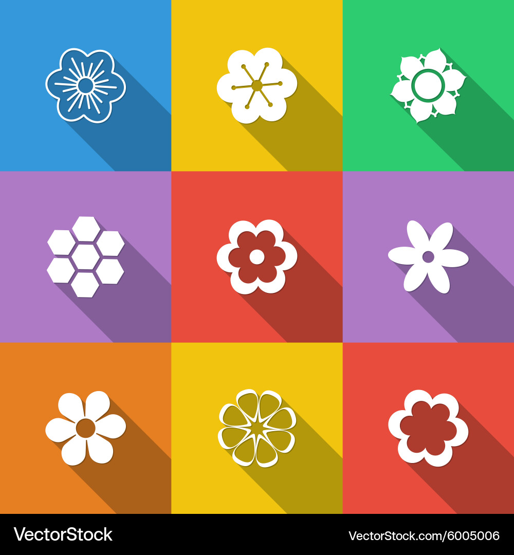Set of floral buttons Royalty Free Vector Image