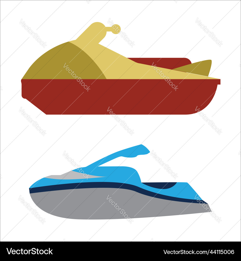 Set of jet ski Royalty Free Vector Image - VectorStock