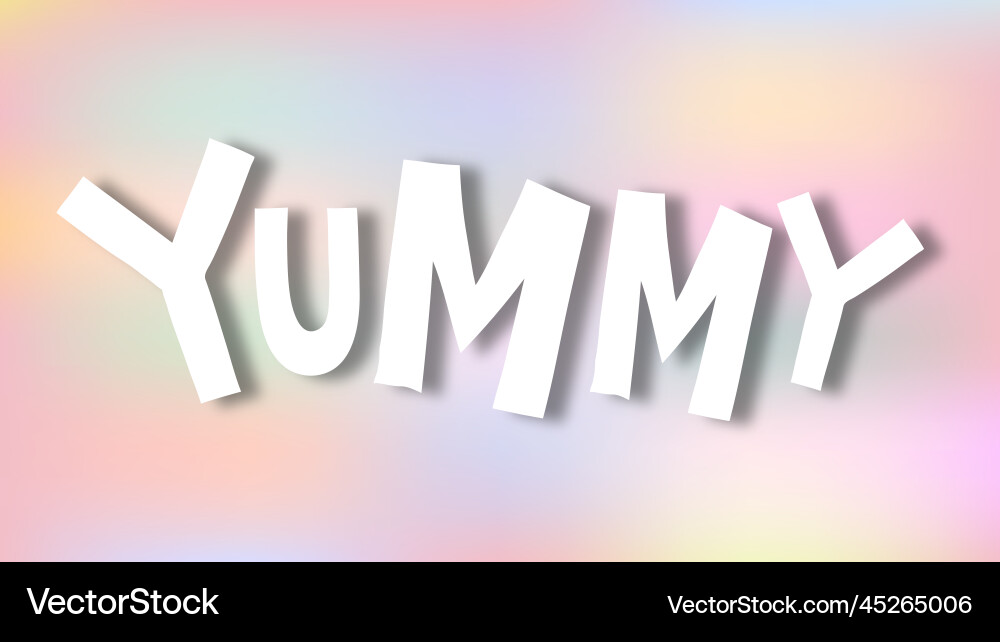 Yummy doodle typography on a pastel background Vector Image