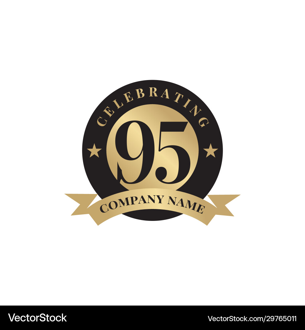 95th year celebrating anniversary emblem logo Vector Image