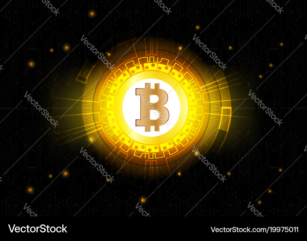 Abstract background of bitcoin digital currency Vector Image