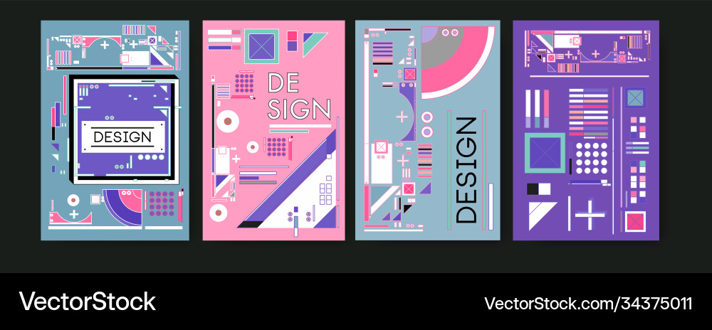 Abstract colorful collage poster design template Vector Image