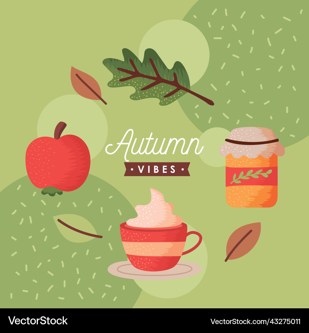 Autumn vibes lettering Royalty Free Vector Image