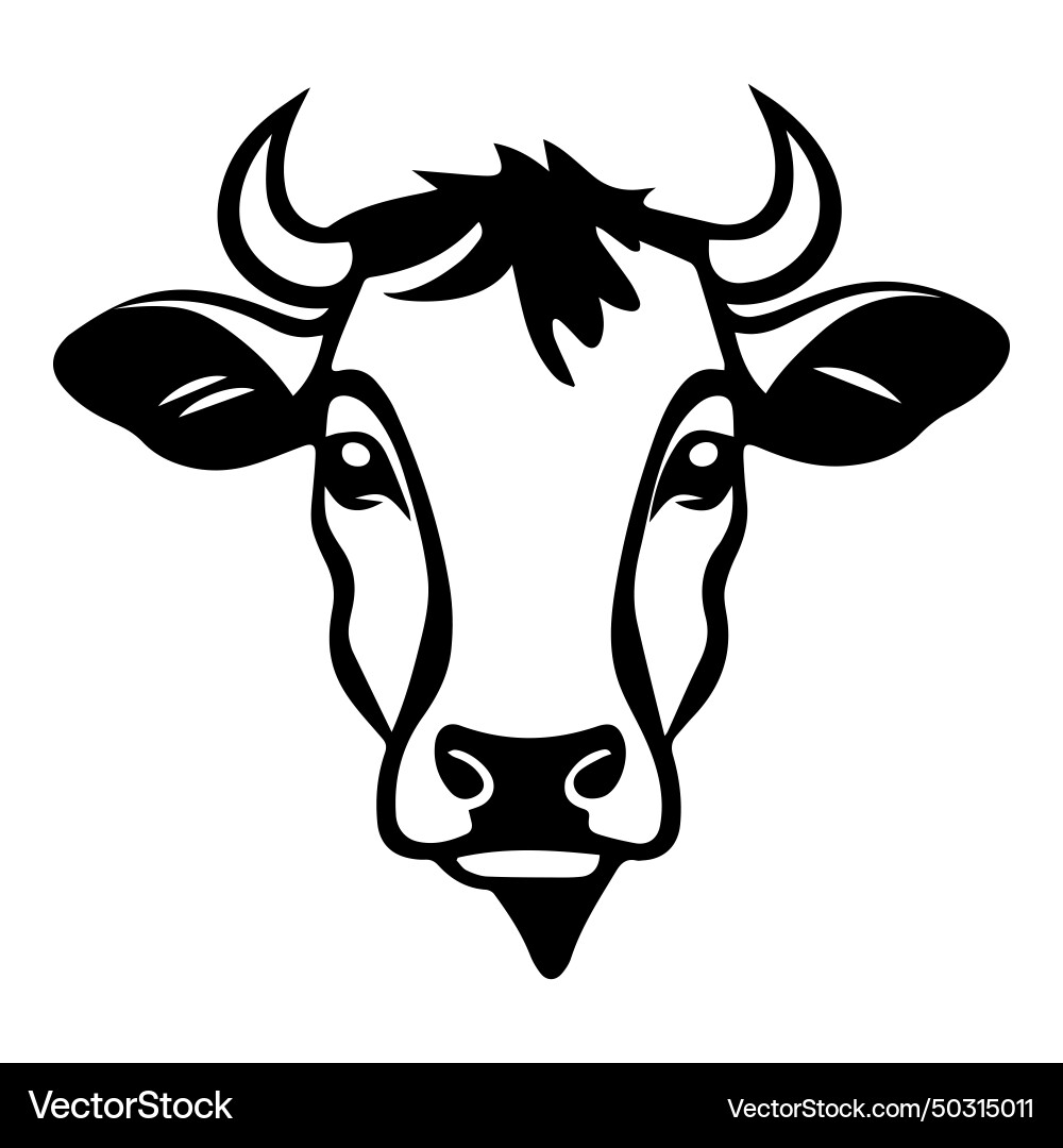 Cow flat icon isolated on white background Vector Image