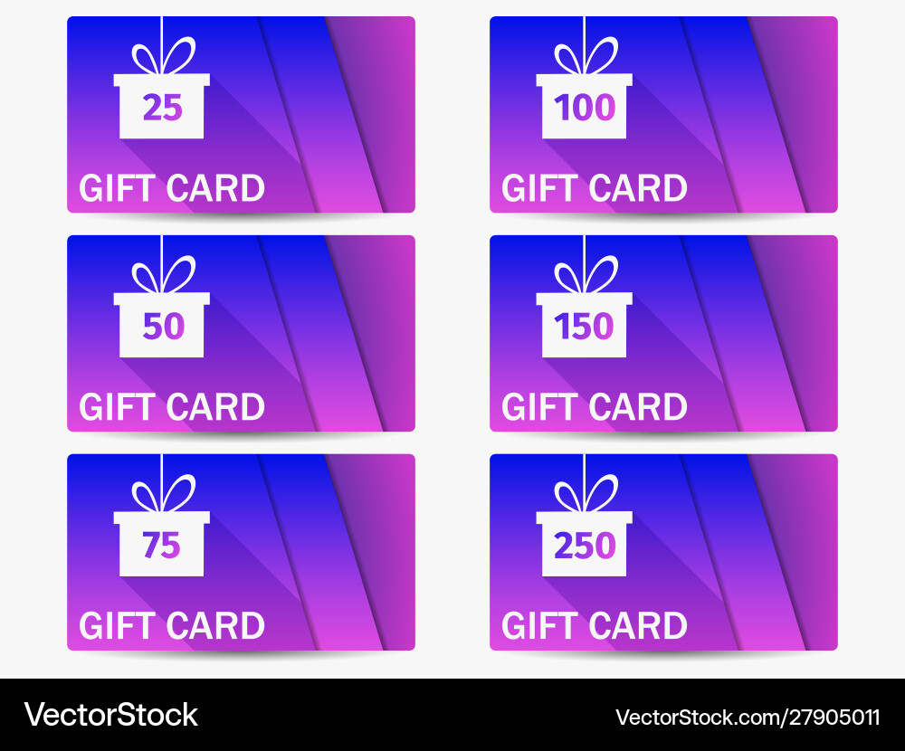 Gift card with box set layers cut paper Royalty Free Vector