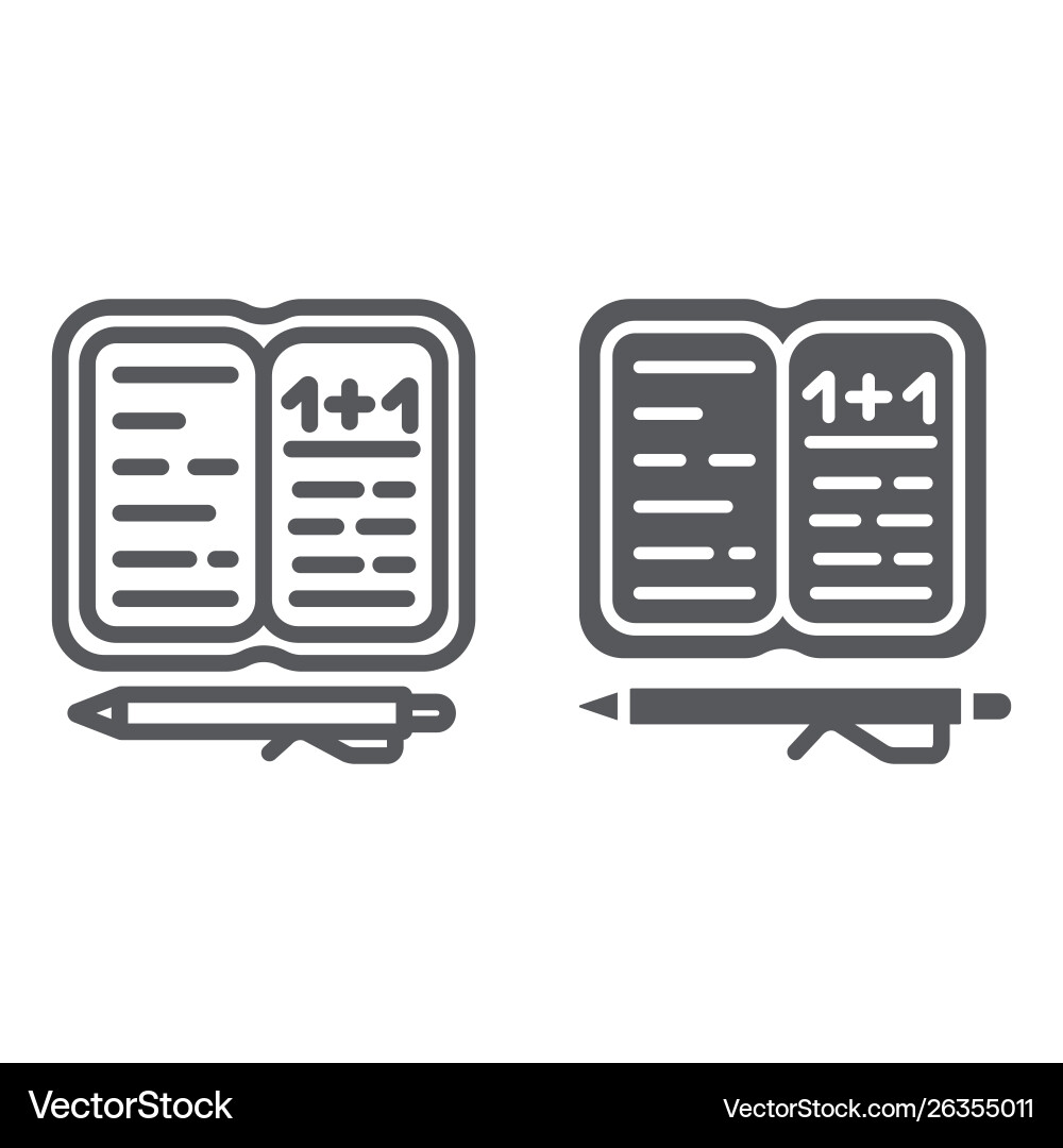 Homework line and glyph icon paper school Vector Image