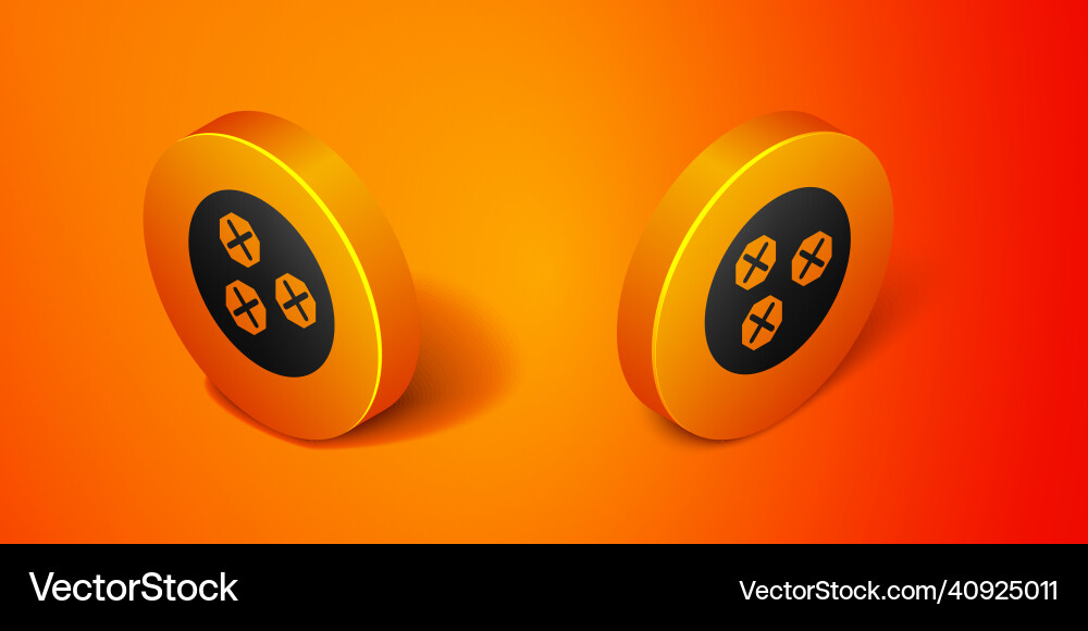 Isometric wonton icon isolated on orange Vector Image