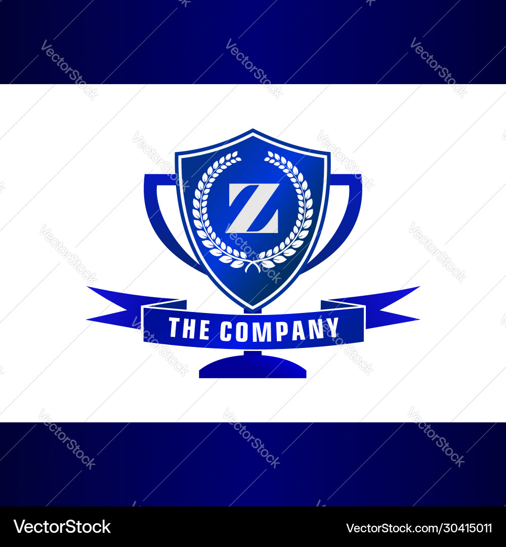 Letter z trophy emblem shield logo concept Vector Image