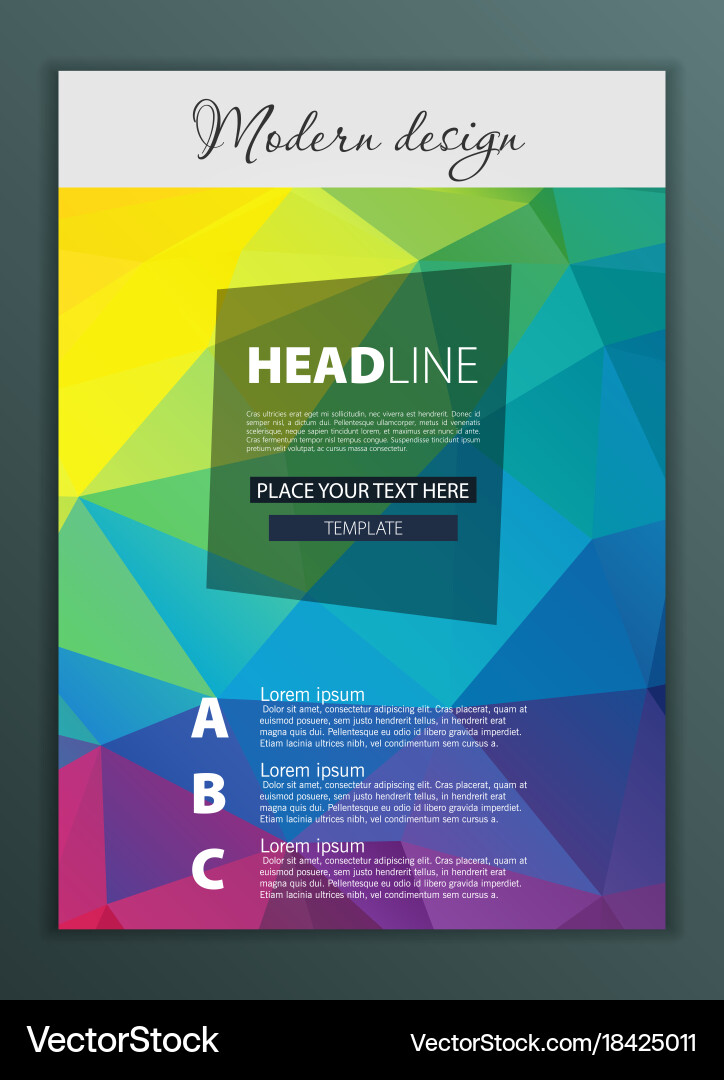 Modern abstract brochure report or flyer design Vector Image