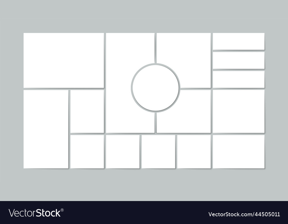 Moodboard Grid Mosaic Photo Collage Layout Vector Image