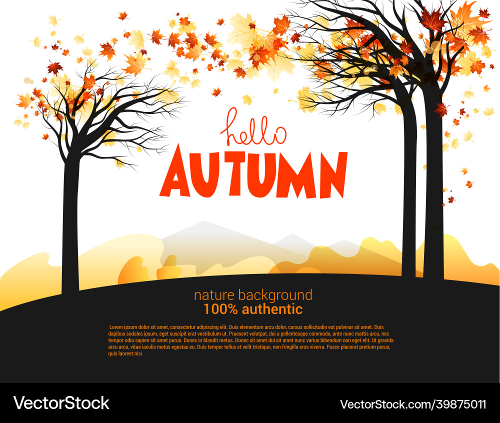 Seasonal landscape with trees Royalty Free Vector Image