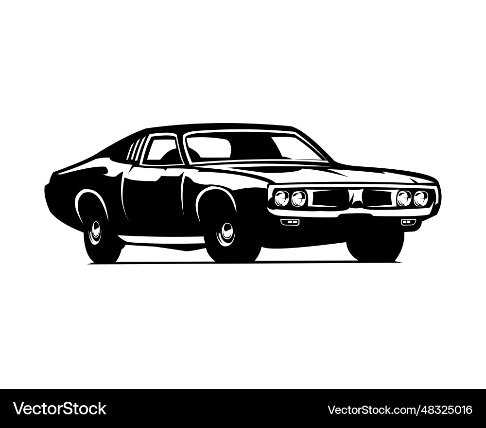 1969 dodge super bee car silh Royalty Free Vector Image