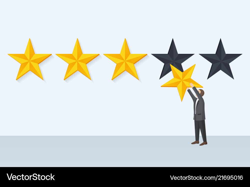 Businessman holds star fixing Royalty Free Vector Image