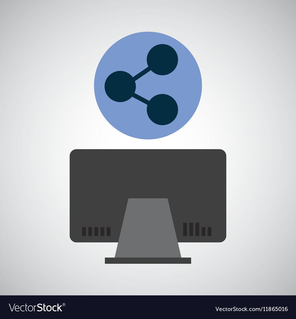 Computer device sharing network icon Royalty Free Vector
