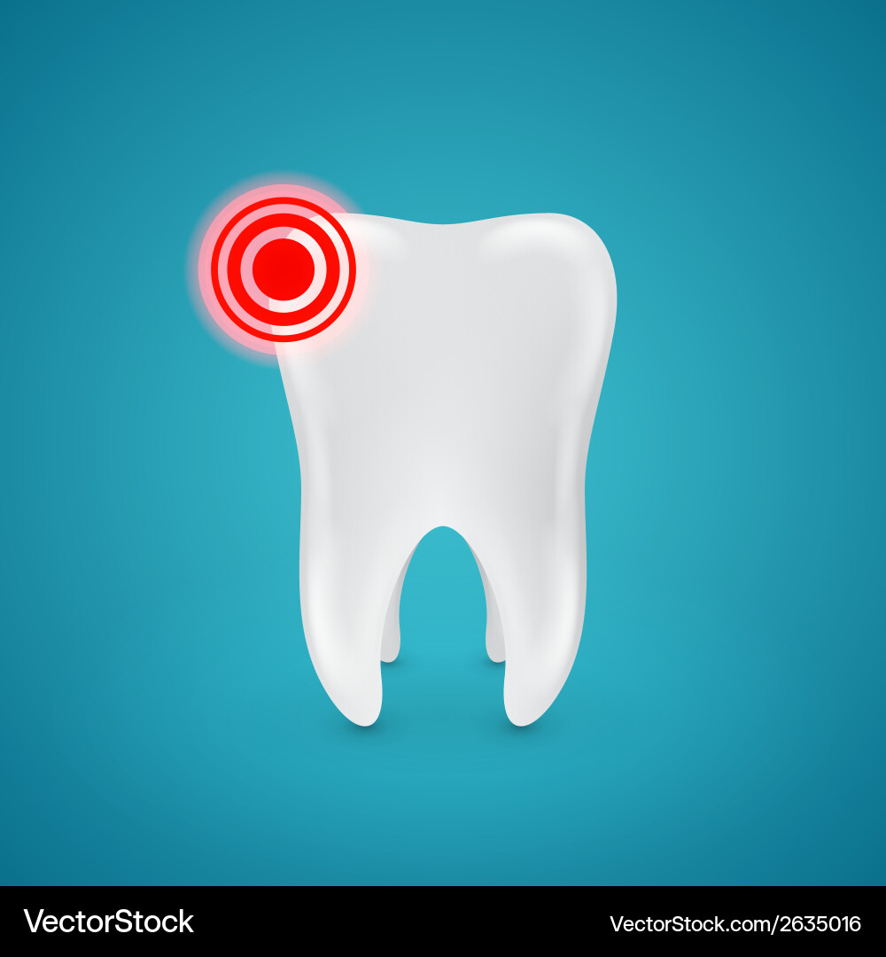 Danger zone on the healthy human teeth Royalty Free Vector