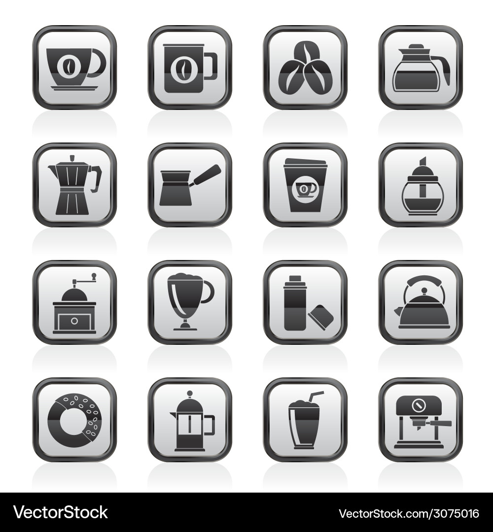Different types of coffee industry icons Vector Image