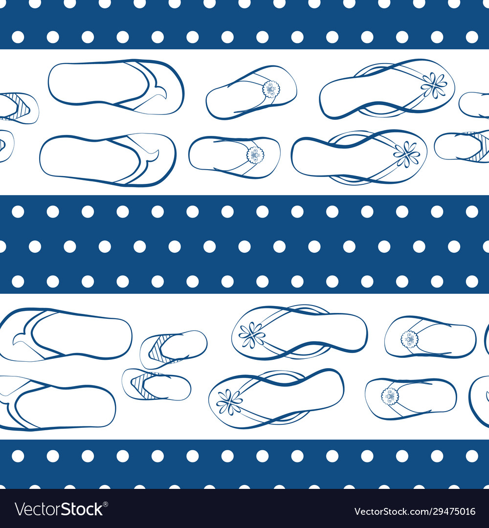 Flip flop shoe background seamless pattern Vector Image