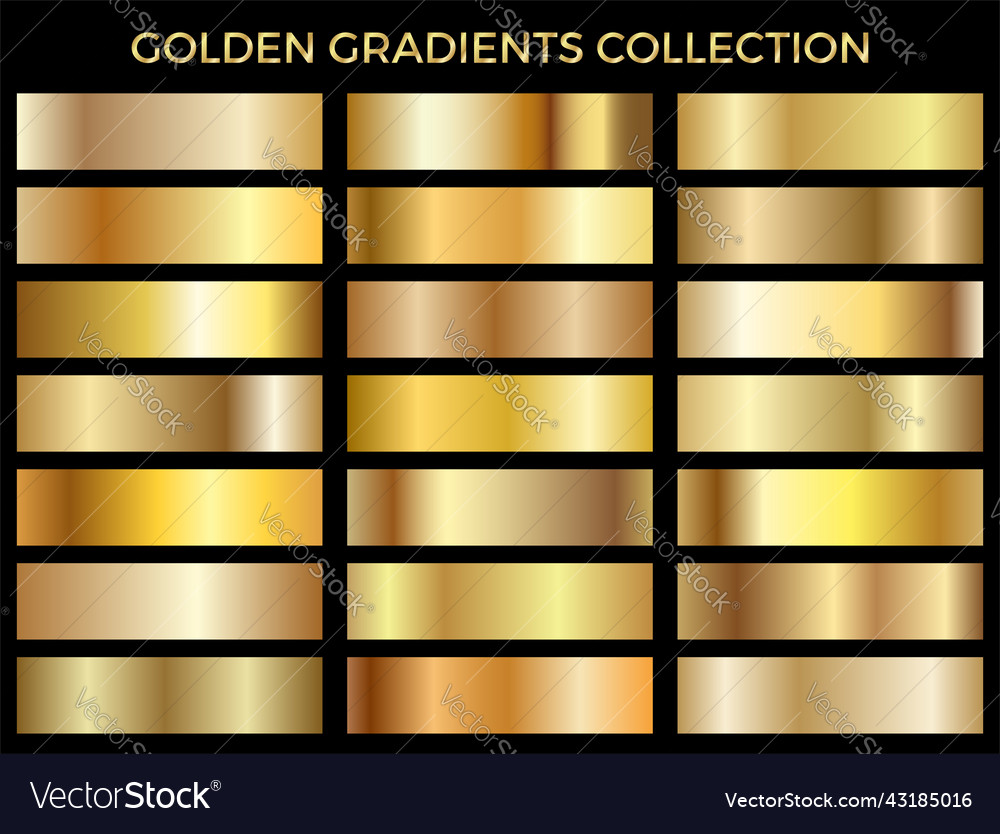 Gold texture gradient background set Royalty Free Vector