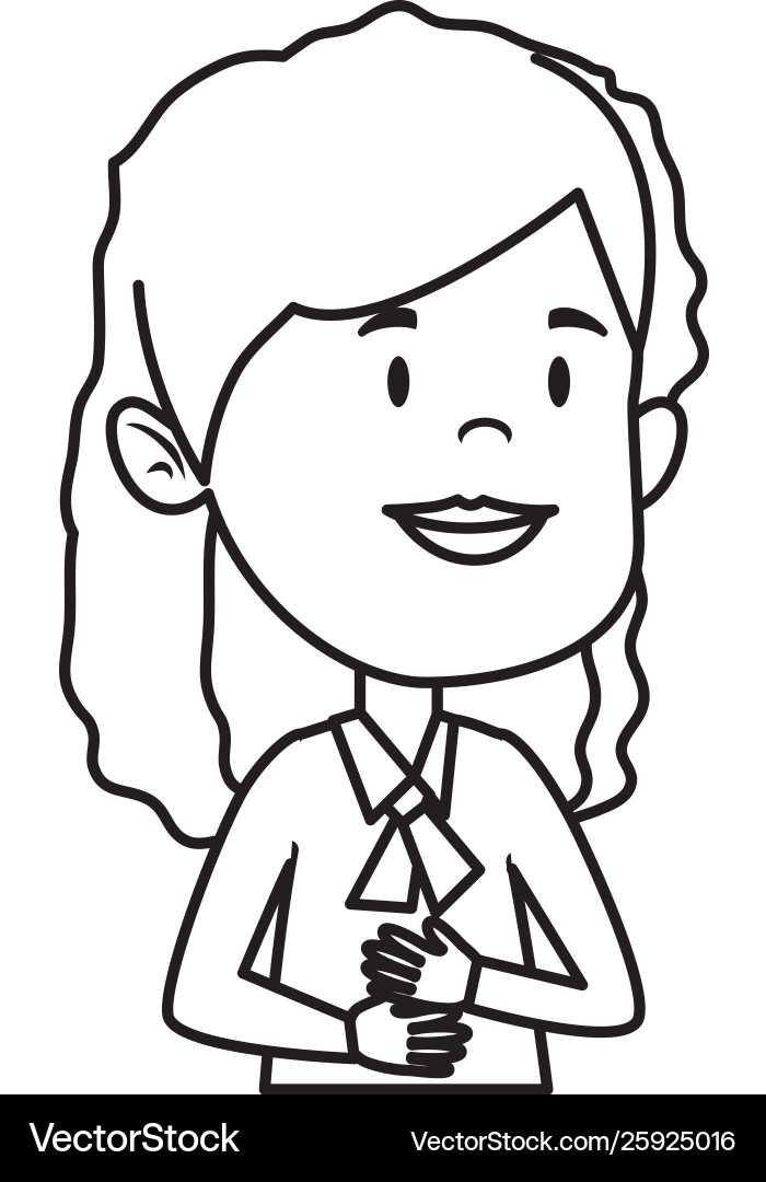 Happy student girl comic character Royalty Free Vector Image