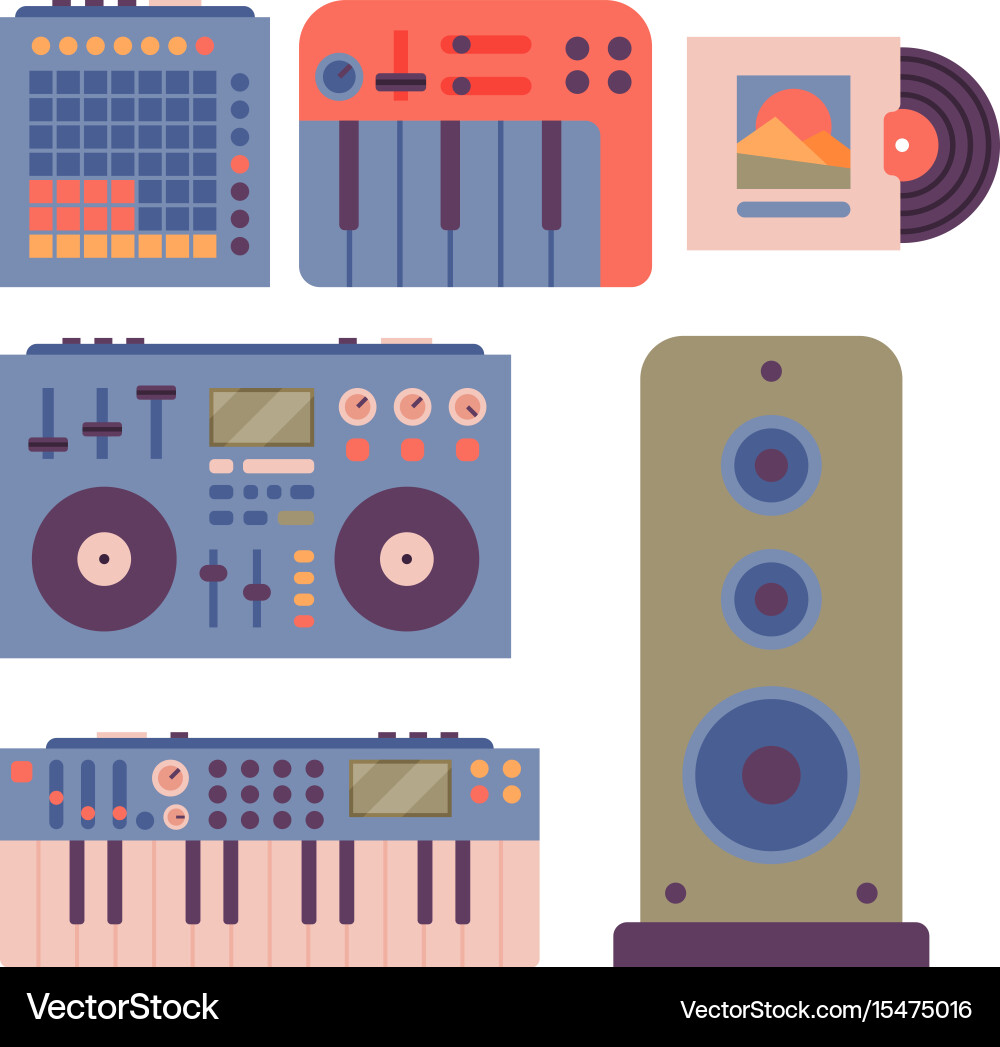 Hip hop accessory musician instruments breakdance Vector Image