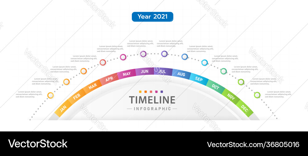 Infographic modern timeline diagram calendar Vector Image