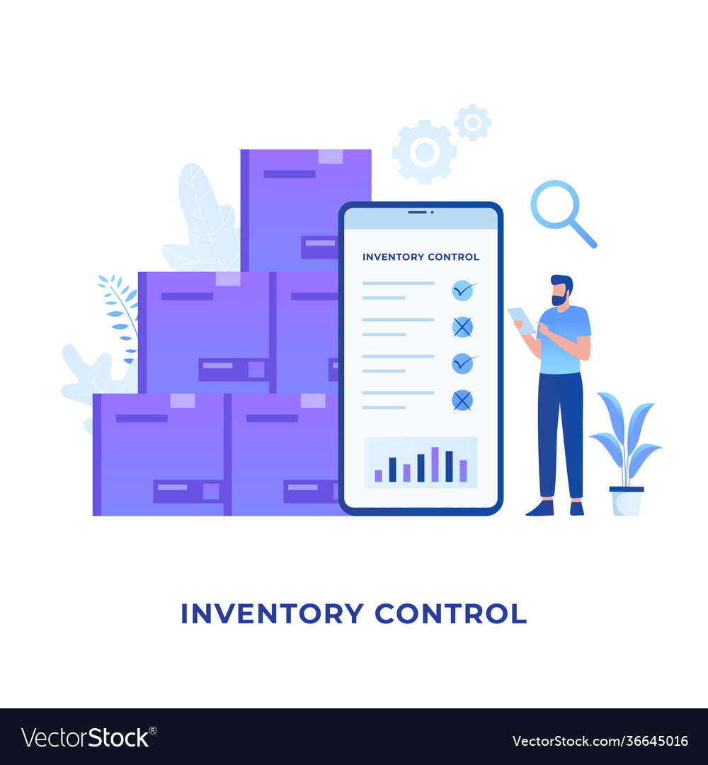 Inventory control concept Royalty Free Vector Image