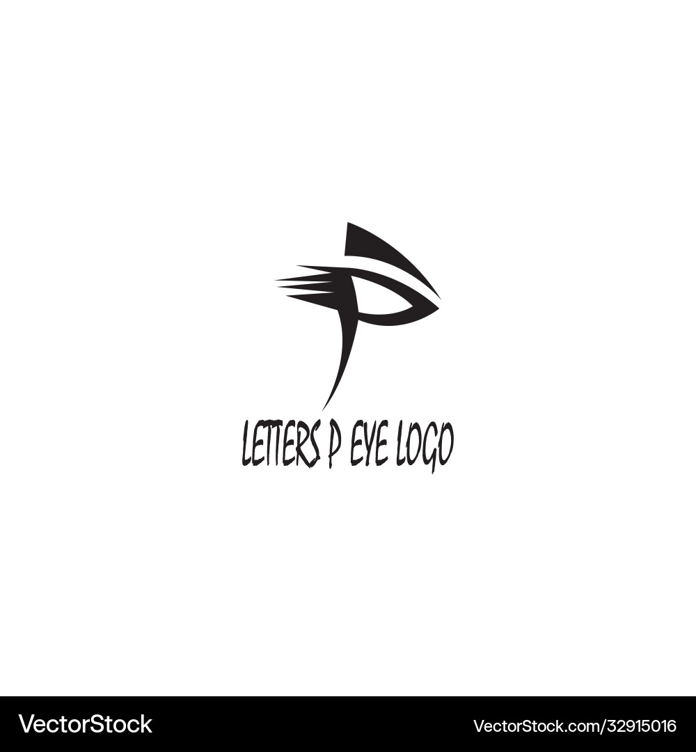 Letter p eye logo clipart design Royalty Free Vector Image