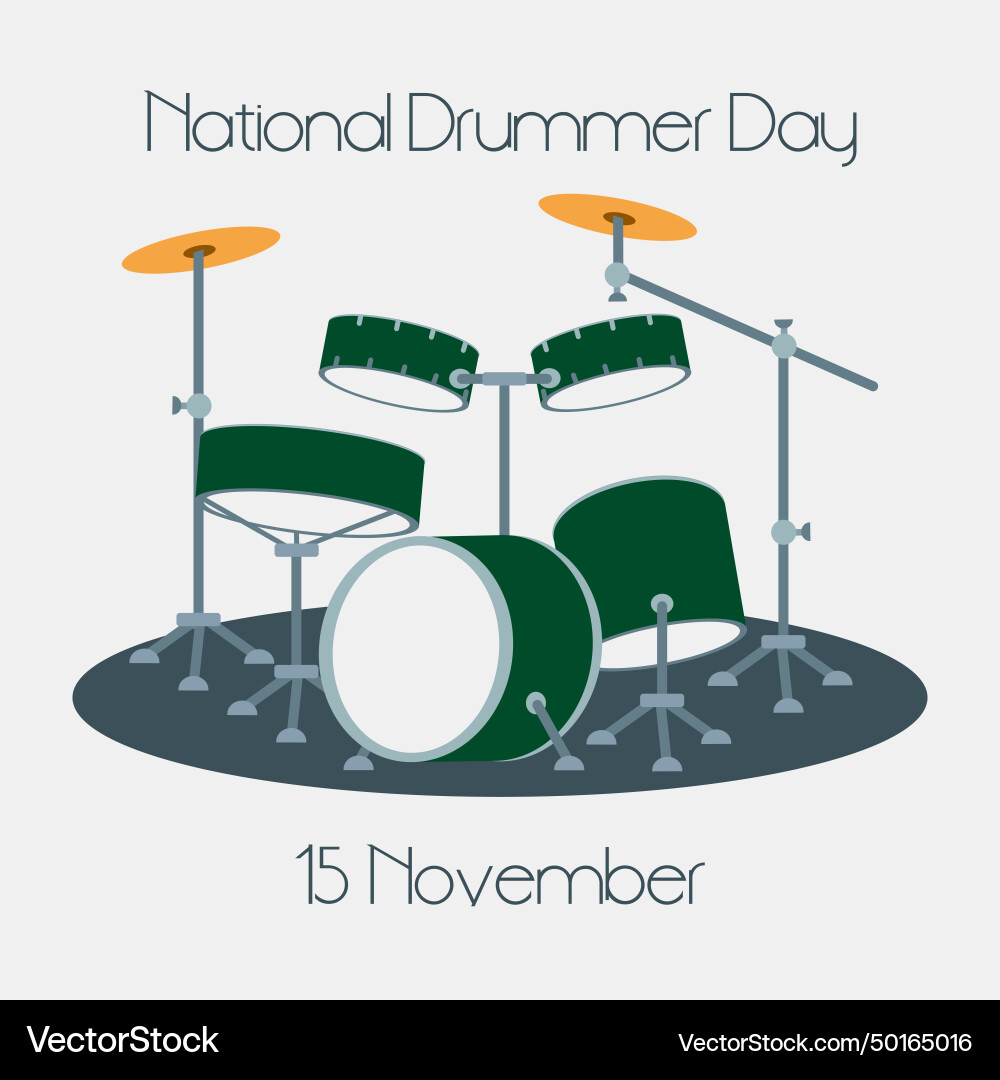 National hug a drummer day flat style Royalty Free Vector
