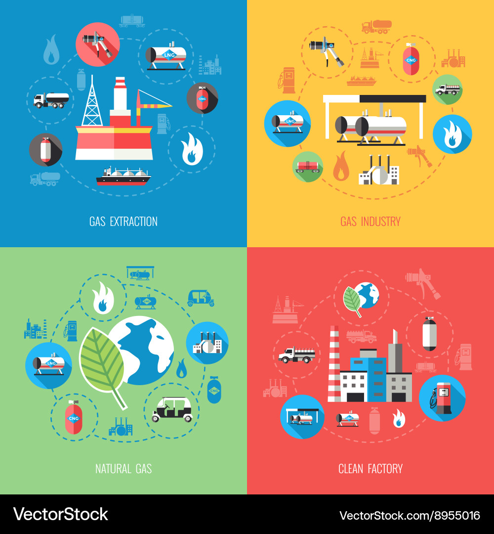 Natural gas industry concept Royalty Free Vector Image